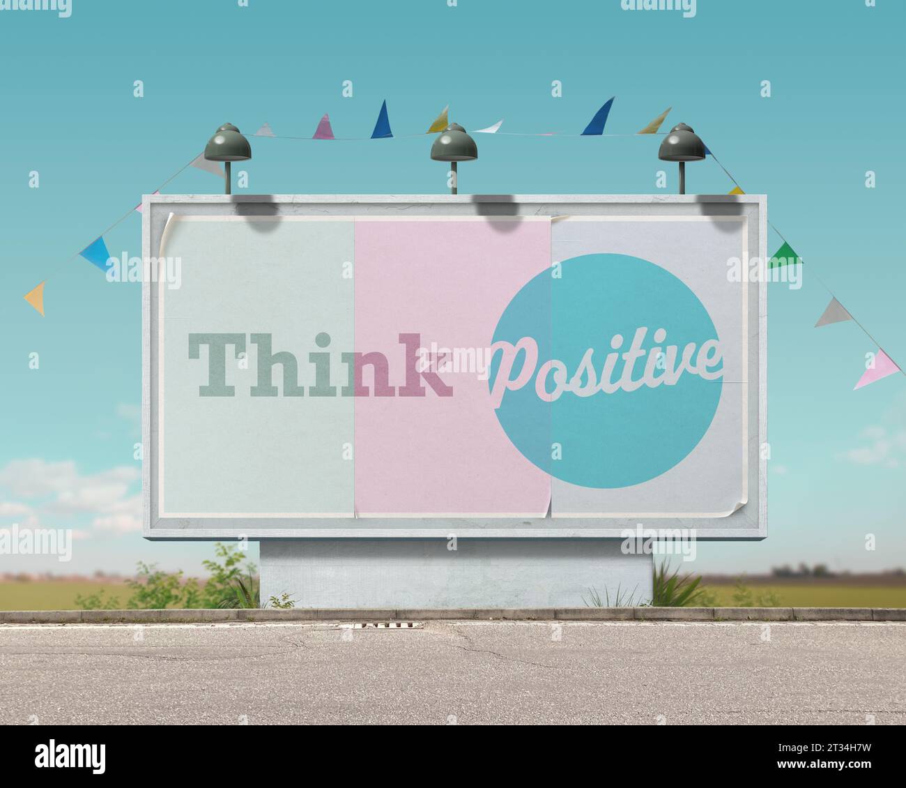 Inspirational and motivational advertisement on large vintage style ...