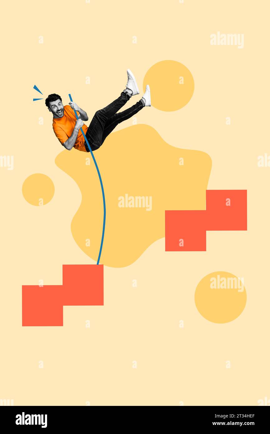Vertical creative composite sketch illustration photo collage of funny ...