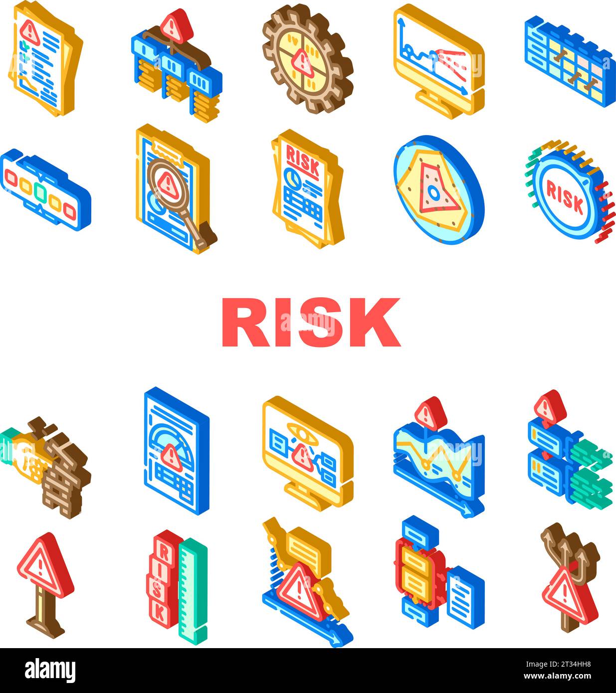 risk analyst business icons set vector Stock Vector Image & Art - Alamy