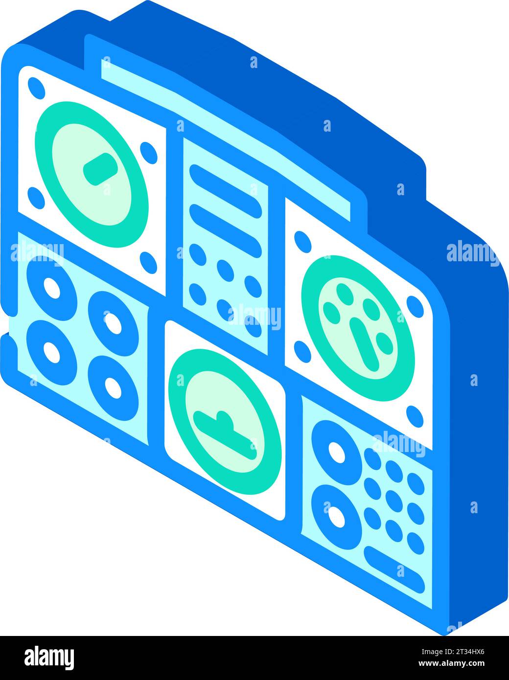 instrument panel aircraft isometric icon vector illustration Stock ...