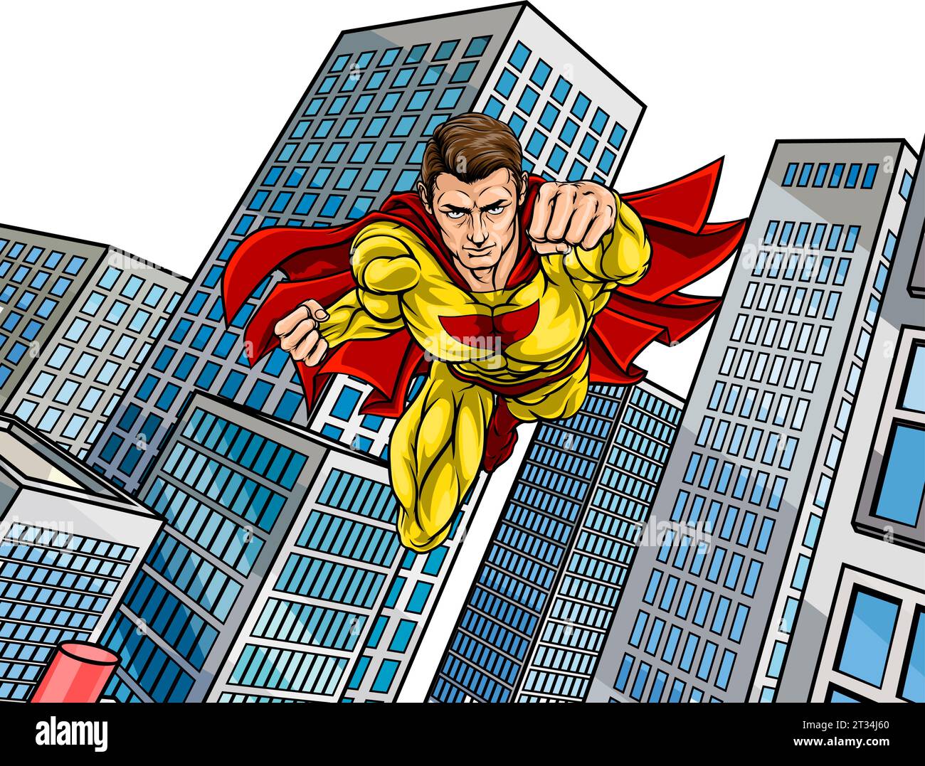 Superman flying red cape isolated Stock Vector Images - Alamy