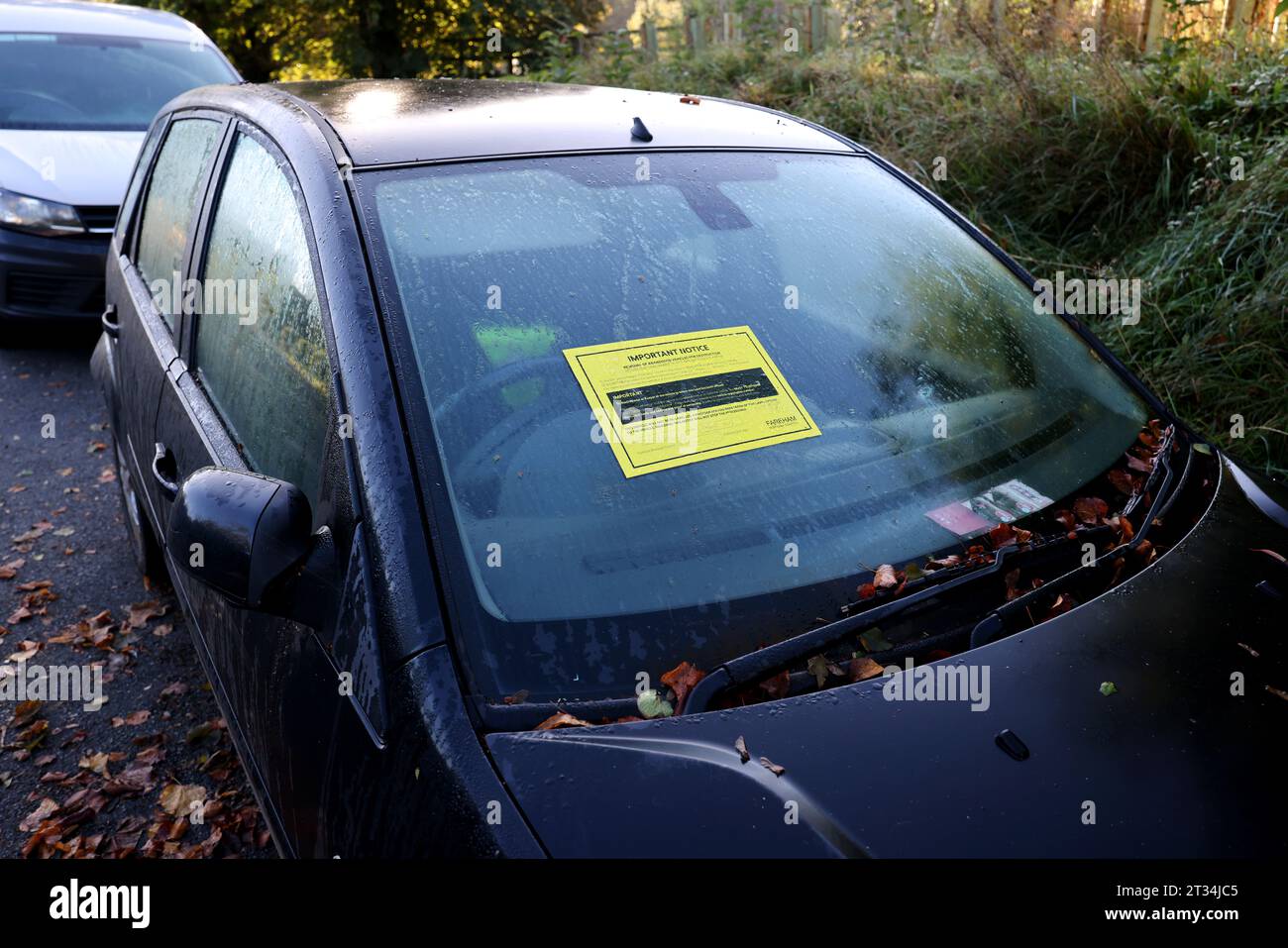 Car pictured with a council removal sticker attached as it's been ...