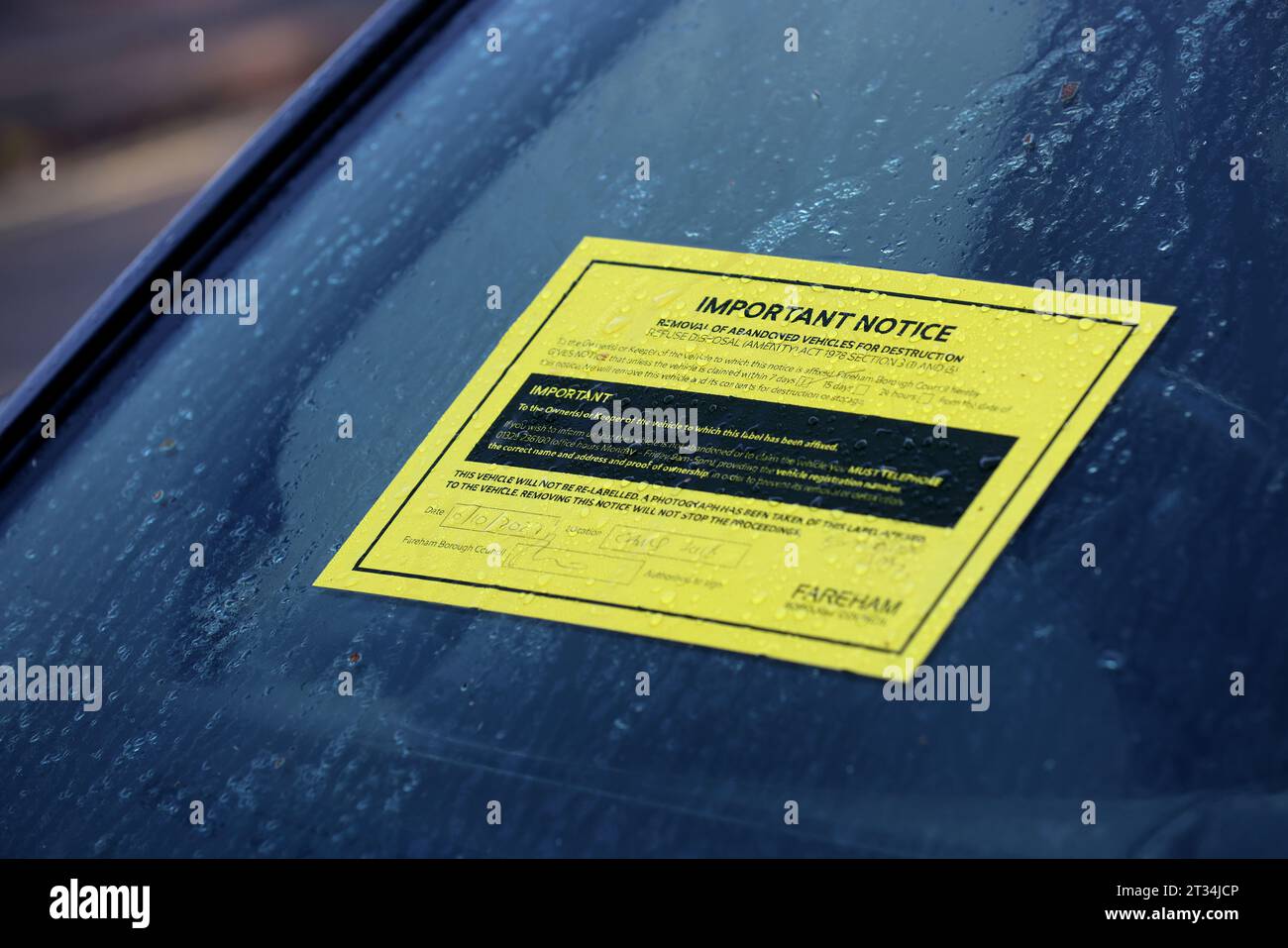 Car pictured with a council removal sticker attached as it's been ...