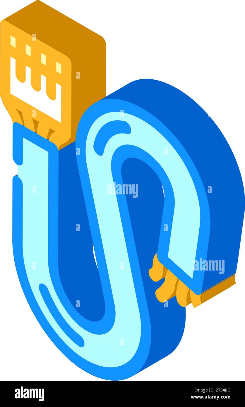 cable wiring electronics isometric icon vector illustration Stock ...