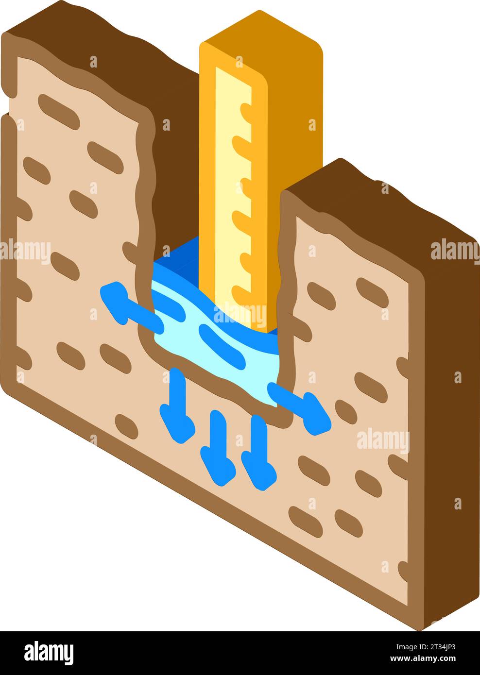 soil percolation hydrogeologist isometric icon vector illustration ...