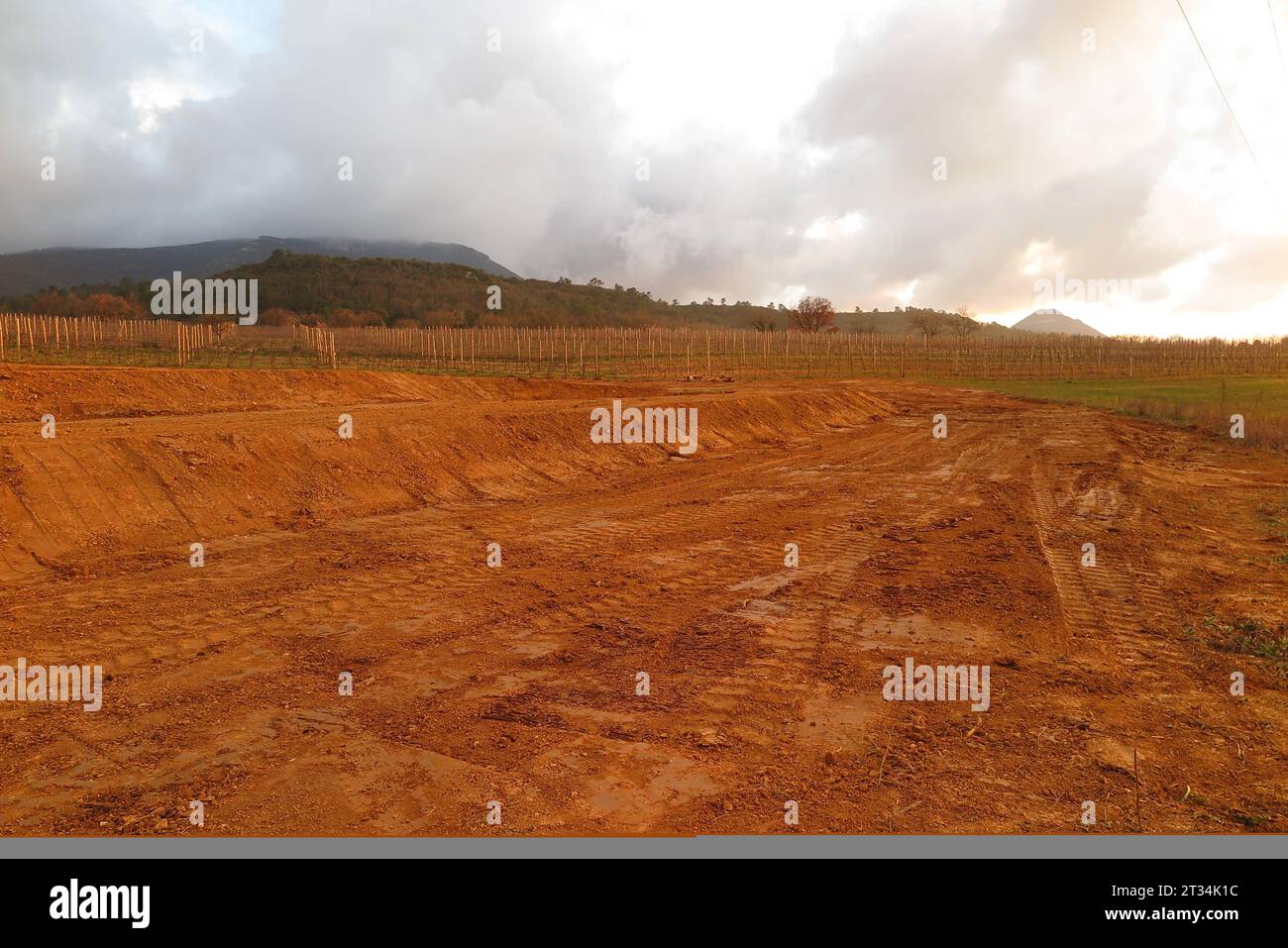 Earthworks and excavation in civil engineering on a construction site ...