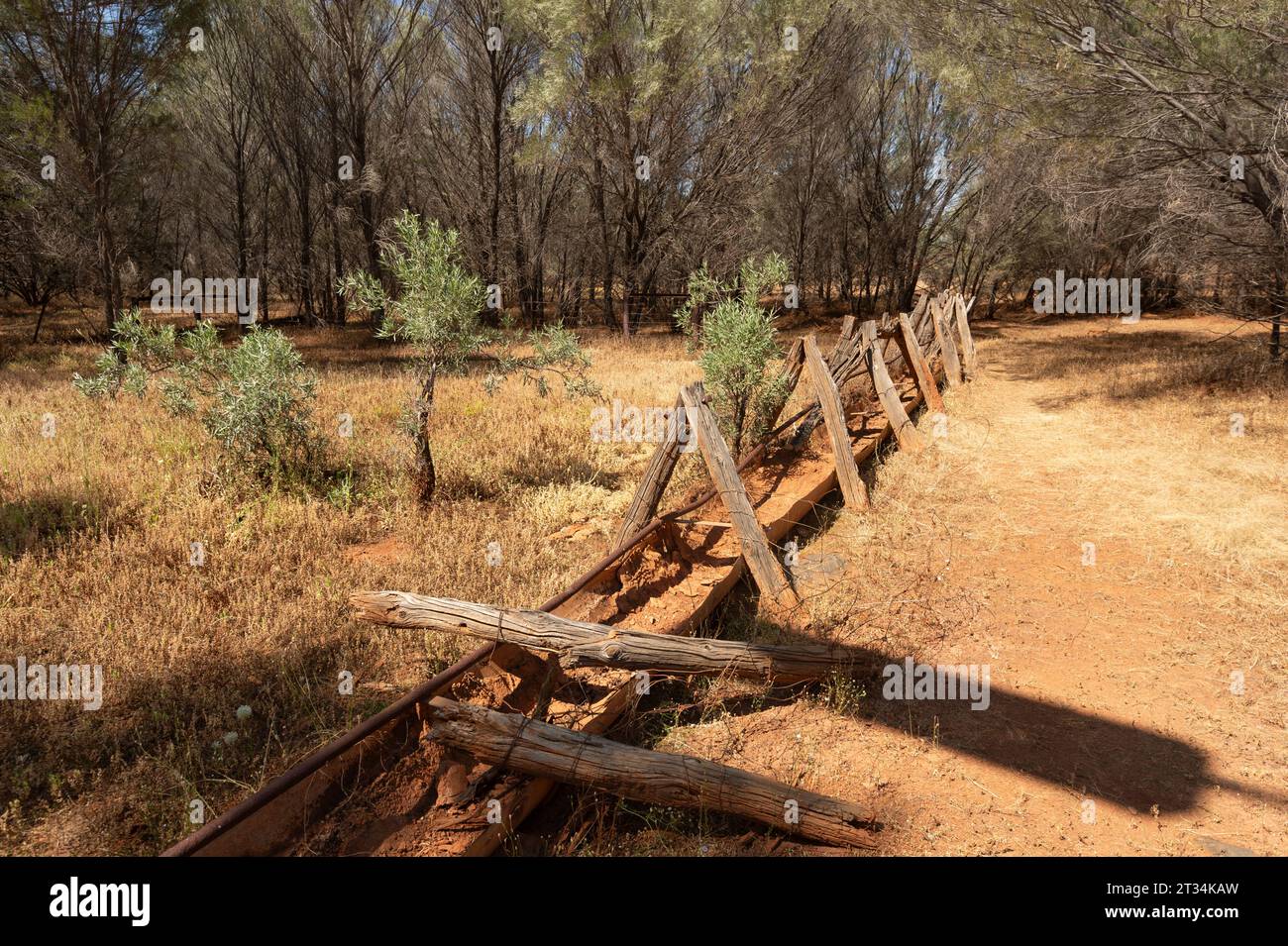 Historic cattle trough at Well 1 on the Canning Stock Route, Western ...