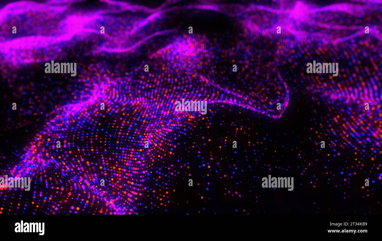 Abstract particle waves. Computer generated 3d render Stock Photo - Alamy