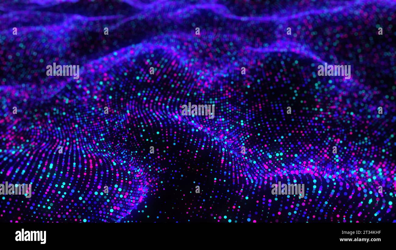 Abstract particle waves. Computer generated 3d render Stock Photo - Alamy