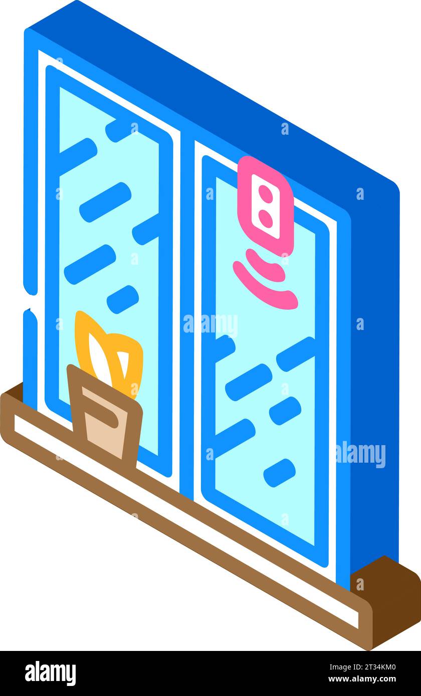 smart window sensor home isometric icon vector illustration Stock ...