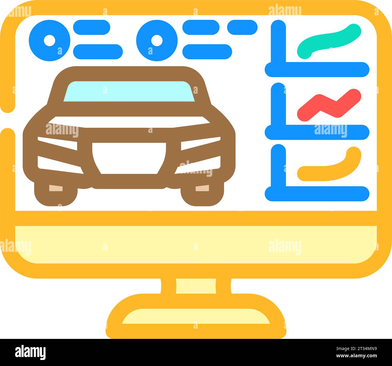 diagnostic computer car mechanic color icon vector illustration Stock ...