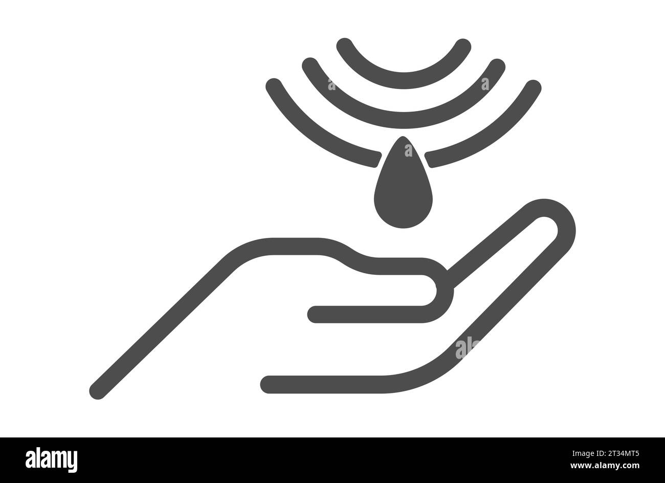 icon of the automatic dispenser. A drop falls on the palm of the ...