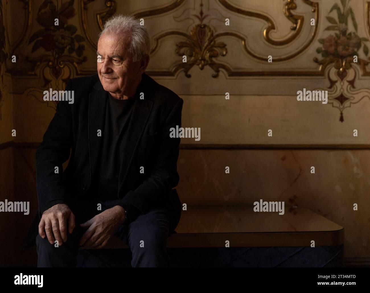Singer Victor Manuel poses after an interview for Europa Press, at the ...