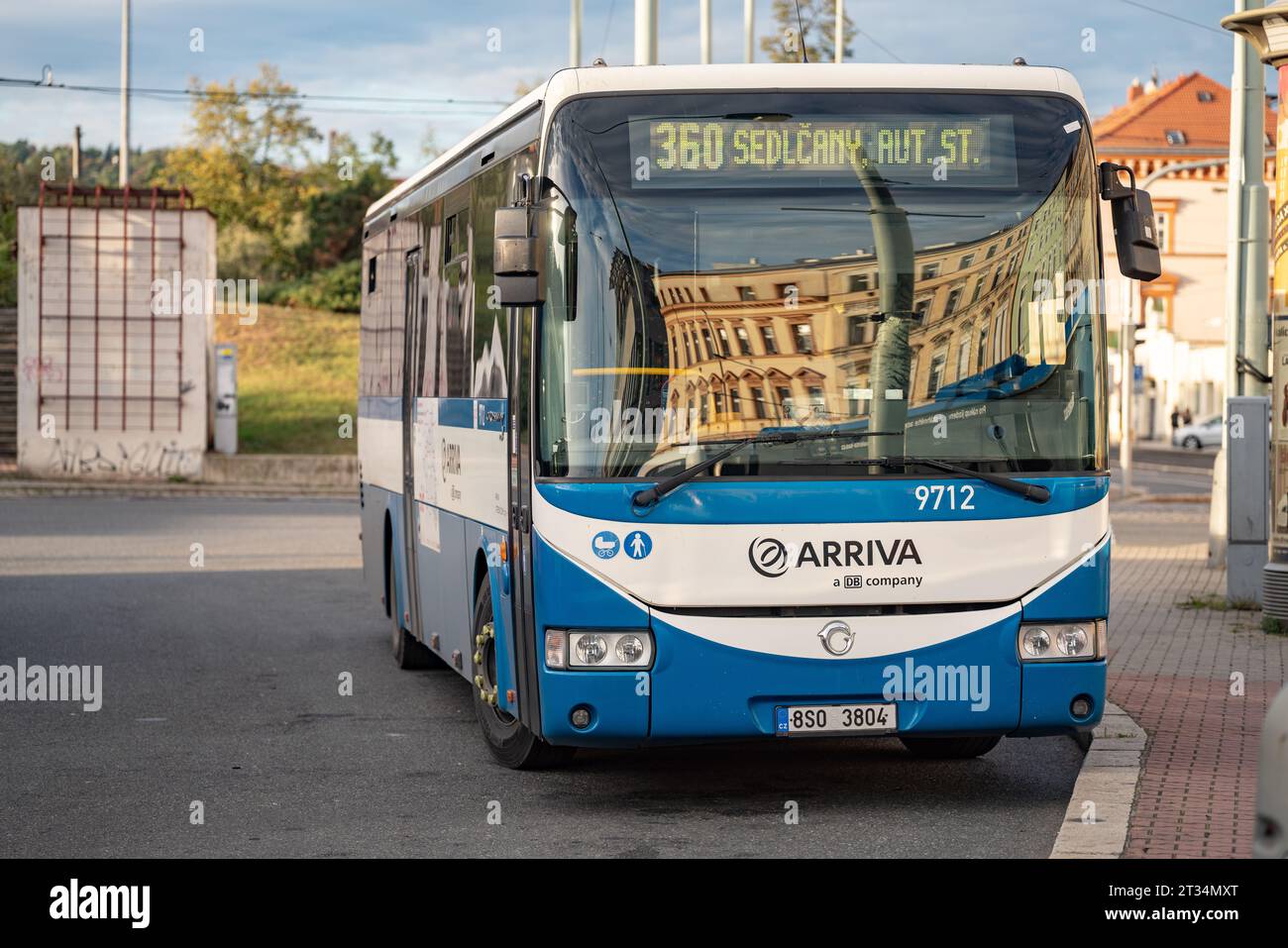 Public transport bus (Prague Integrated Transport area), line to ...