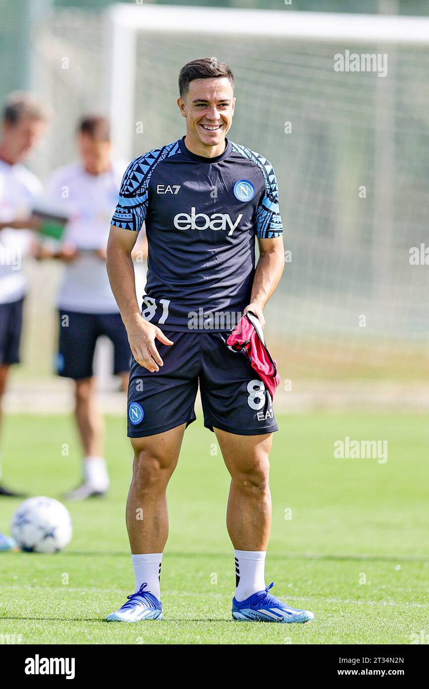 SSC Napoli's Italian forward Giacomo Raspadori during training ahead of ...