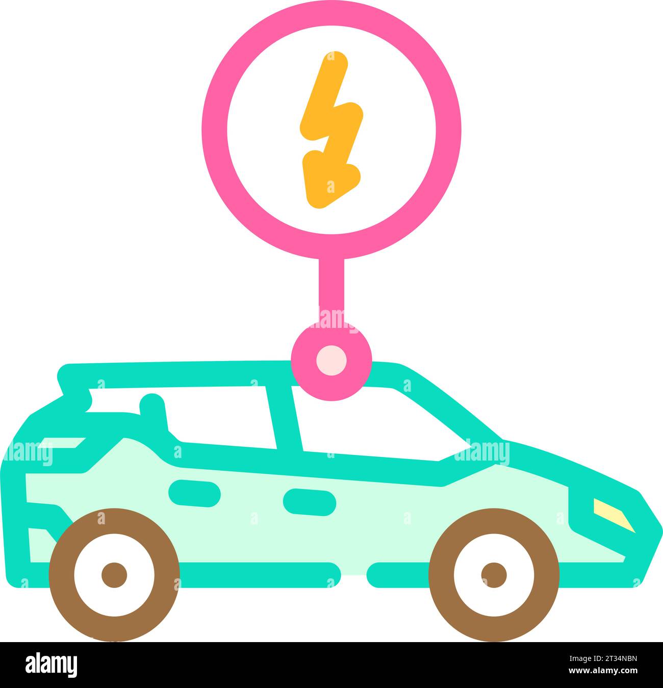 Electric Vehicle Color Icon Vector Illustration Stock Vector Image And Art Alamy