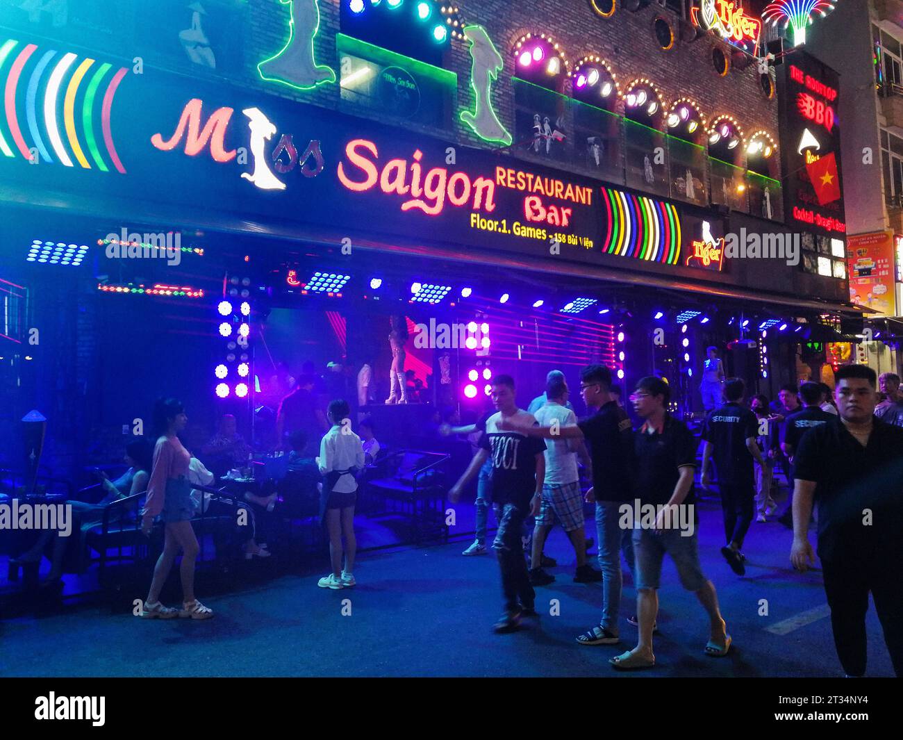 Vietnam, Saigon, Bui Vien street Stock Photo - Alamy