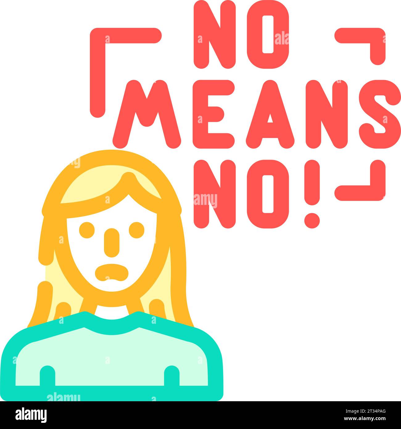 no means no feminism woman color icon vector illustration Stock Vector ...