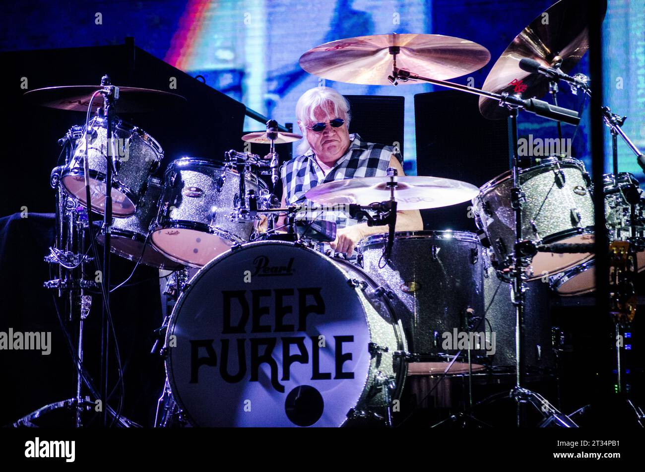 Ian Paice of Deep Purple performing at Rockwave Festival in Athens ...