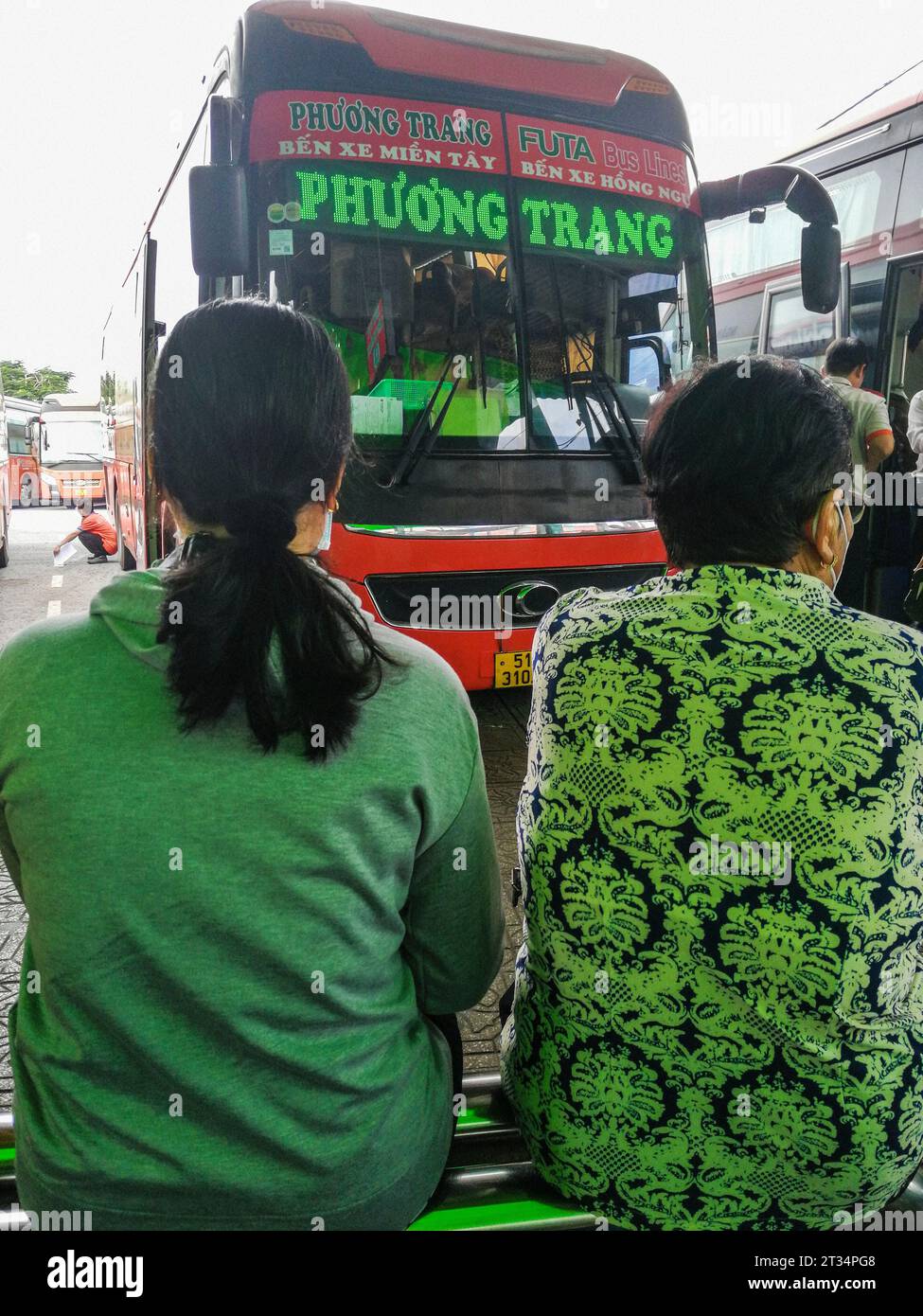 Vietnam, Saigon, bus station Stock Photo - Alamy