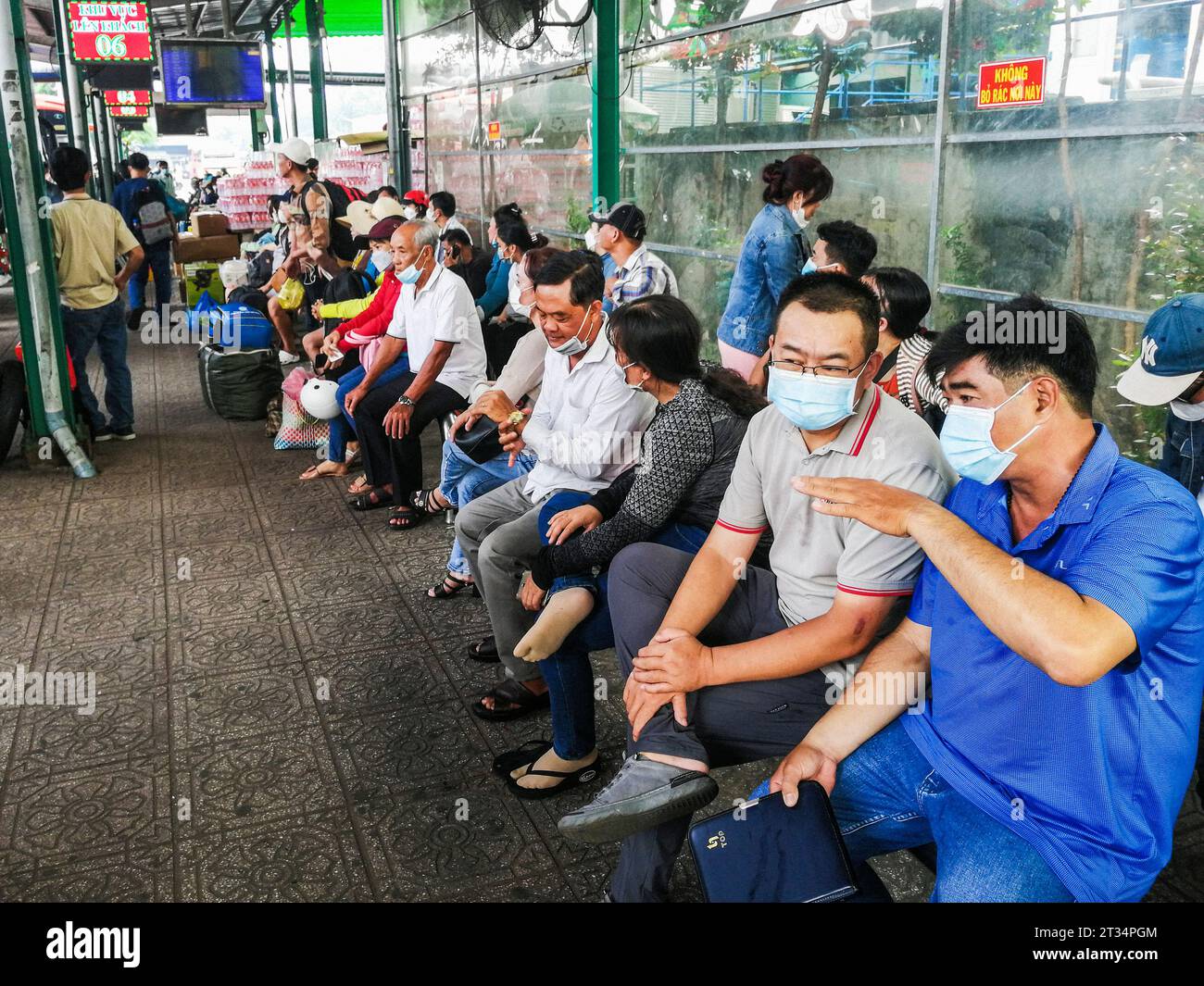 Vietnam, Saigon, bus station Stock Photo - Alamy