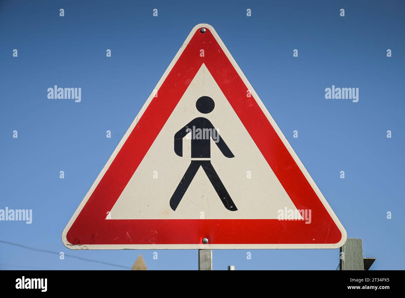 Achtung Fußgänger Verkehrsschild, Deutschland *** Attention pedestrian ...