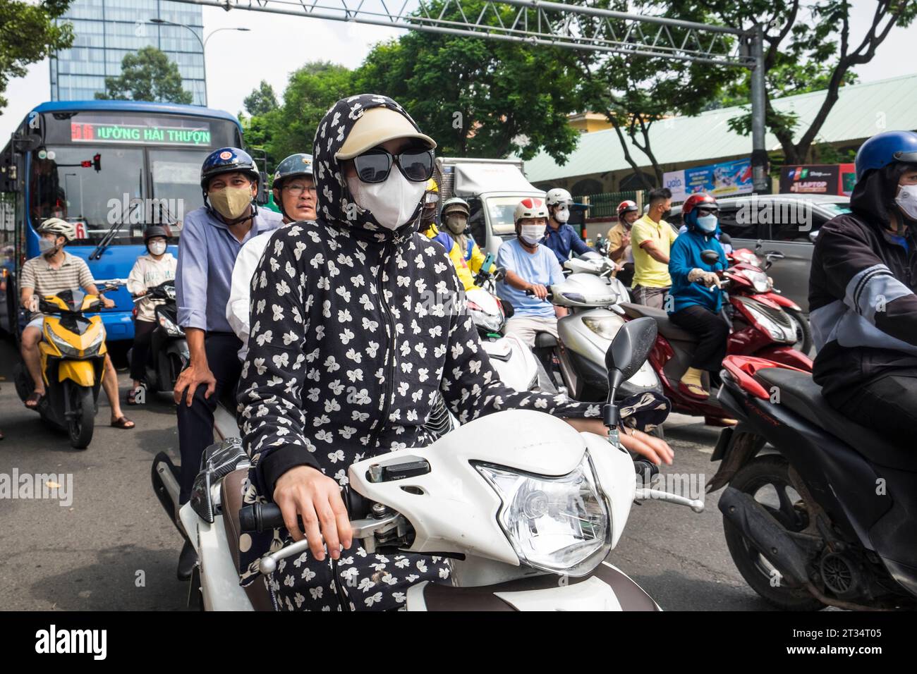 Vietnam, Ho Chi Minh City, Saigon, motorcycle traffic Stock Photo - Alamy
