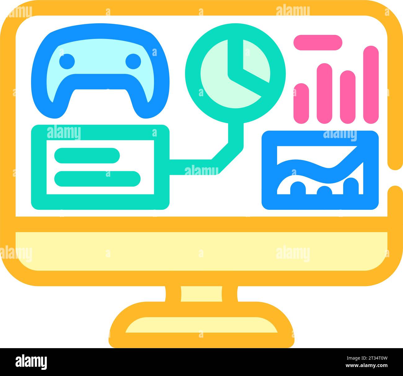 analytics game development color icon vector illustration Stock Vector ...