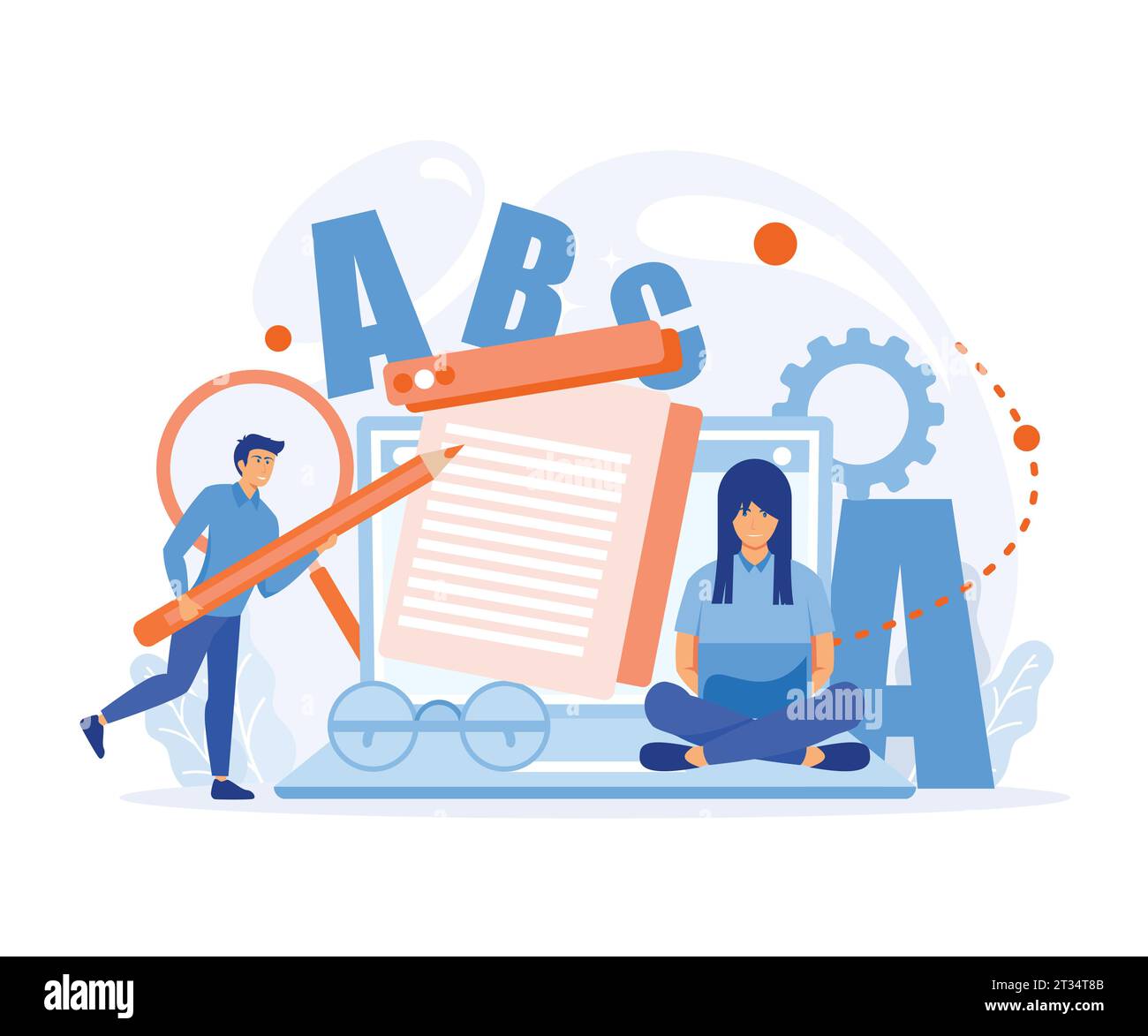 Content writer. Blog articles creation concept. freelance work business ...