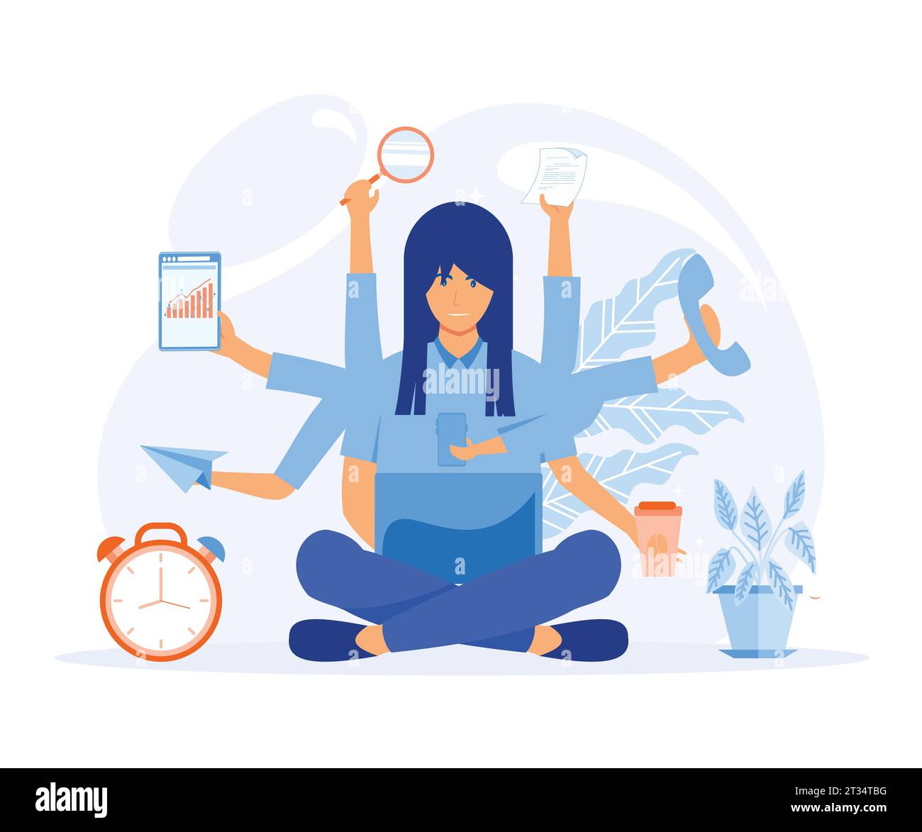 Multitasking vector vectors hi-res stock photography and images - Alamy
