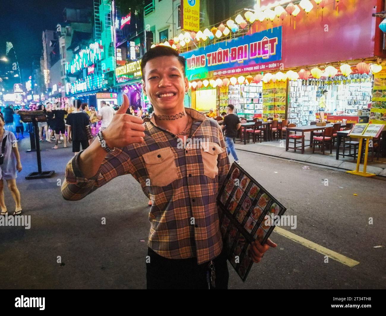 Vietnam, Saigon, Bui Vien street Stock Photo - Alamy