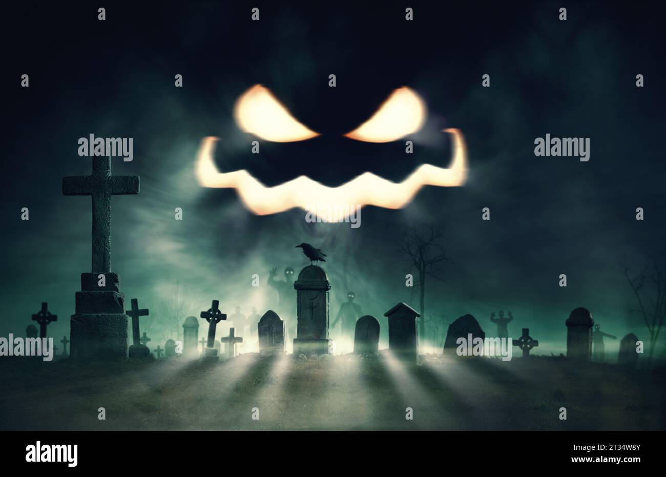 Scary night scene monsters haunted hi-res stock photography and images ...