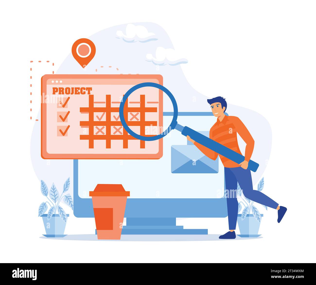 Project monitoring concept. Planning, development and programming of ...