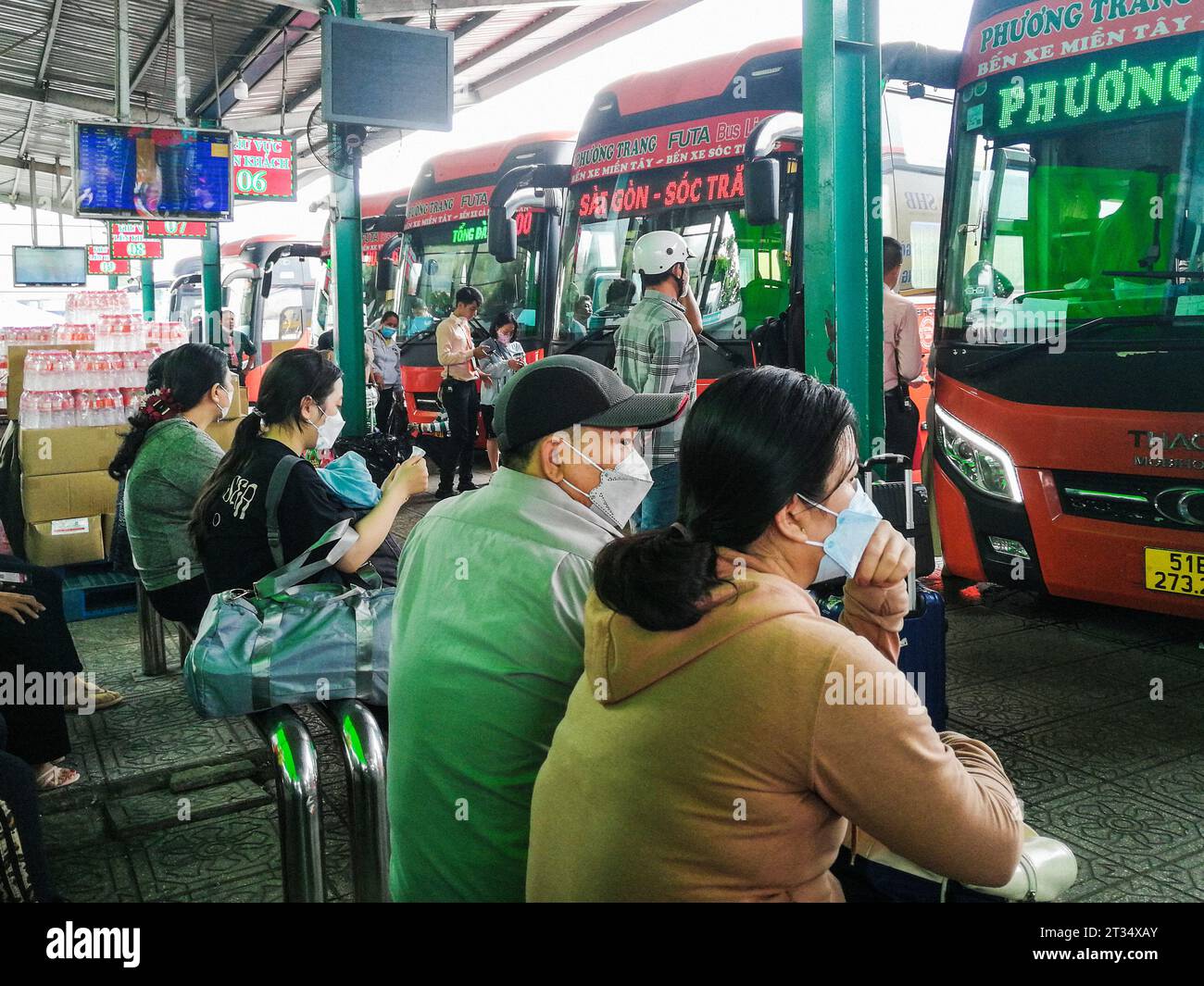 Vietnam, Saigon, bus station Stock Photo - Alamy