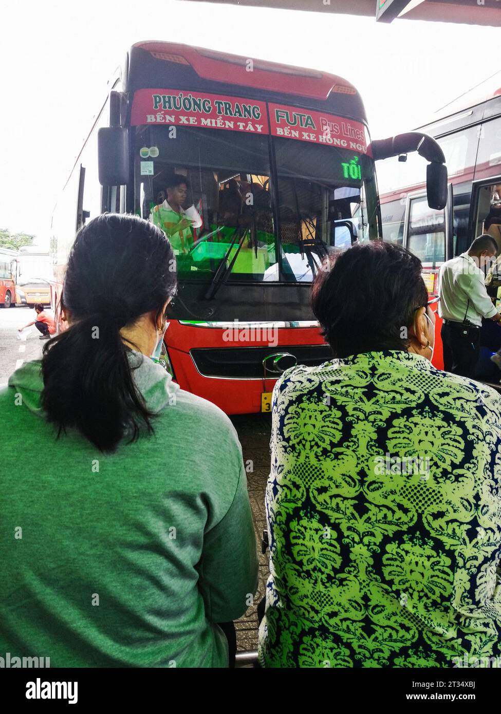 Vietnam, Saigon, bus station Stock Photo - Alamy