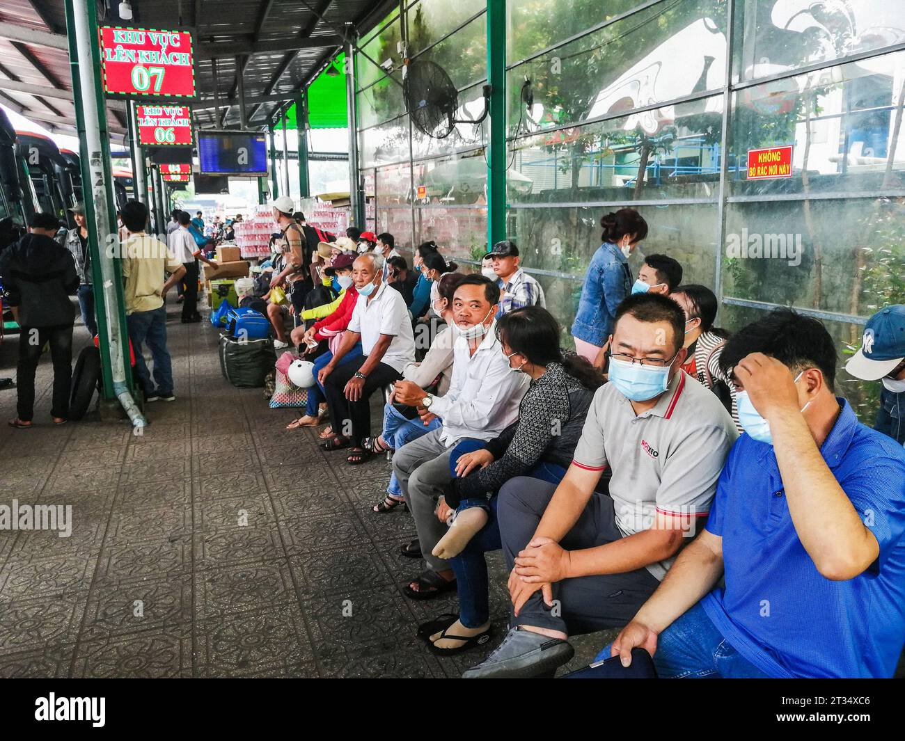 Vietnam, Saigon, bus station Stock Photo - Alamy