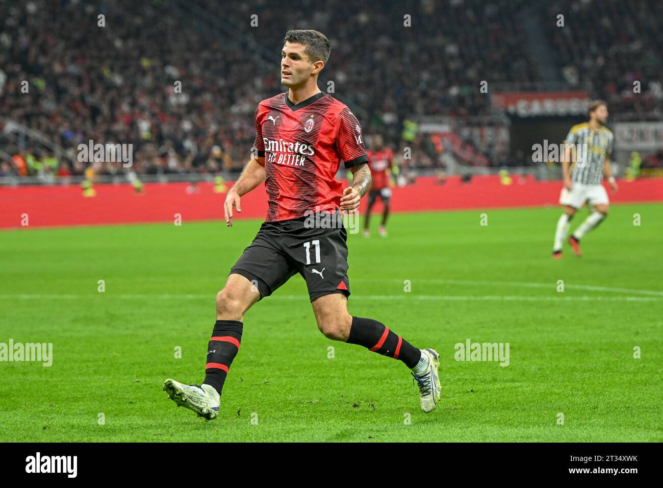 Milano, Italy. 22nd Oct, 2023. Christian Pulisic (11) of AC Milan seen ...