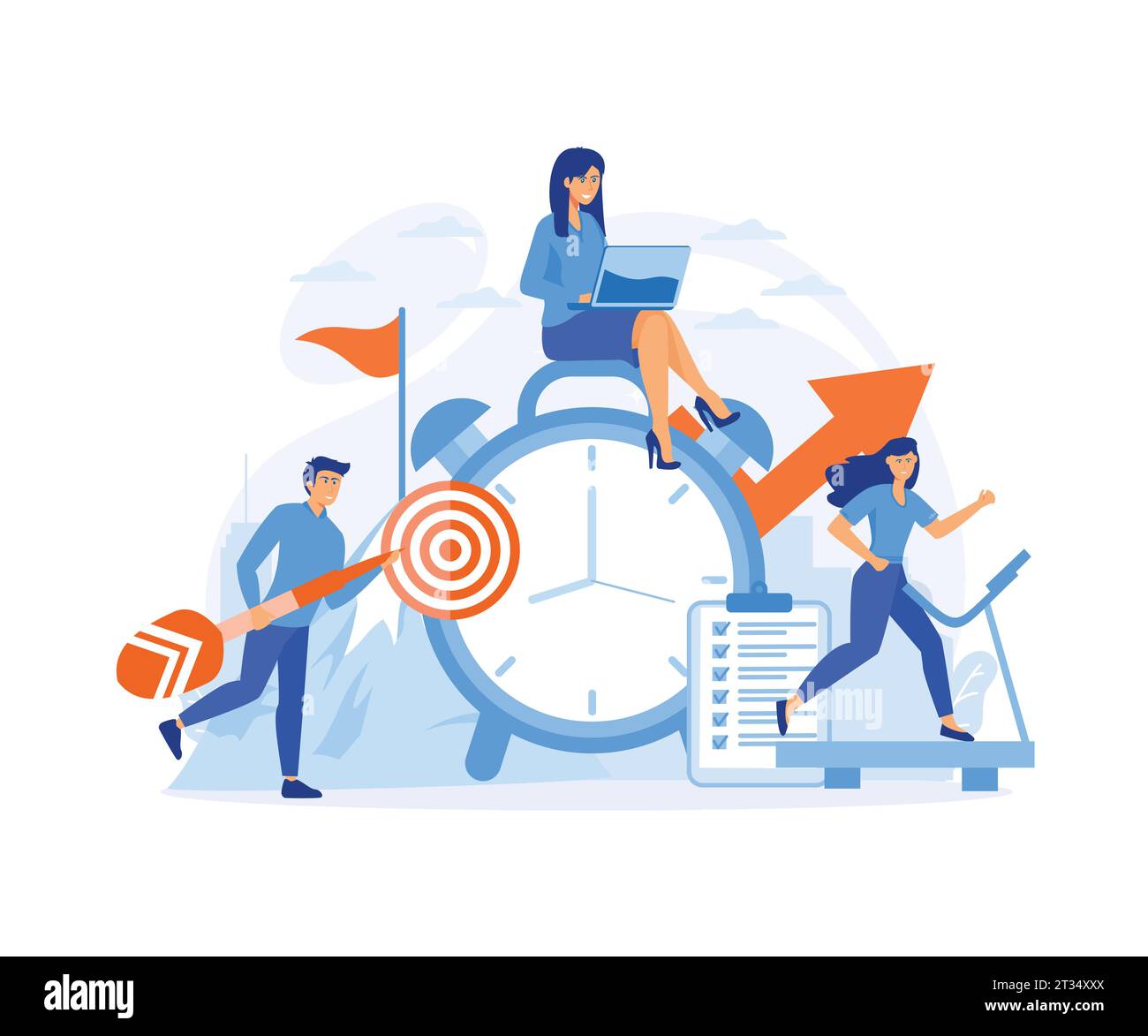 Time Management Discipline. active group of people doing their daily ...