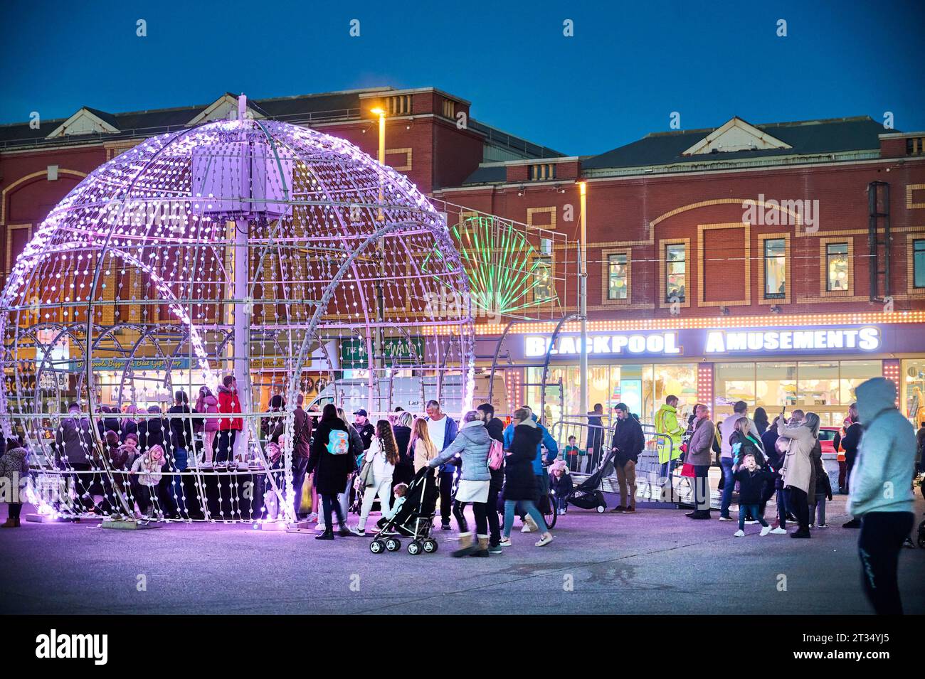 The annual Lightpool event in Blackpool illuminaion. Light domes Stock ...