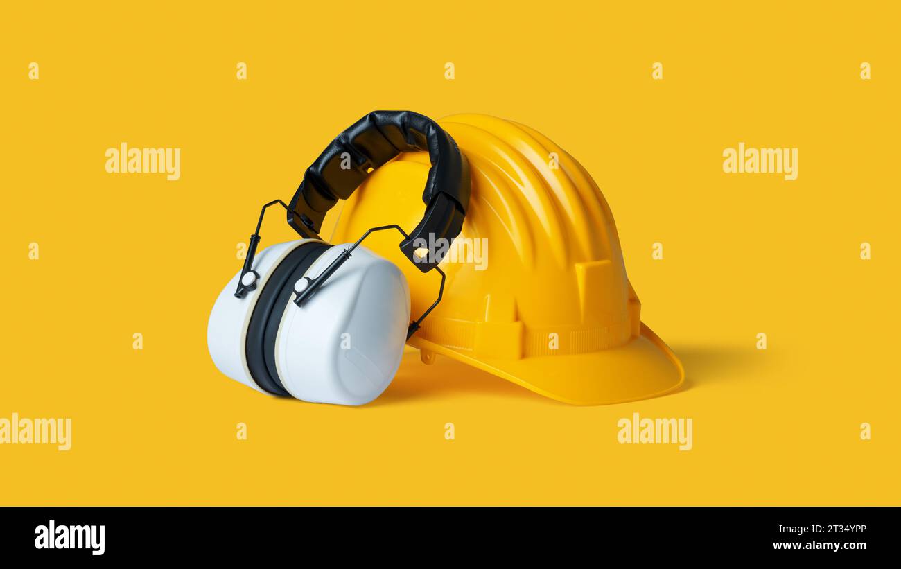 Safety helmet and ear muffs: personal protective equipment and ...