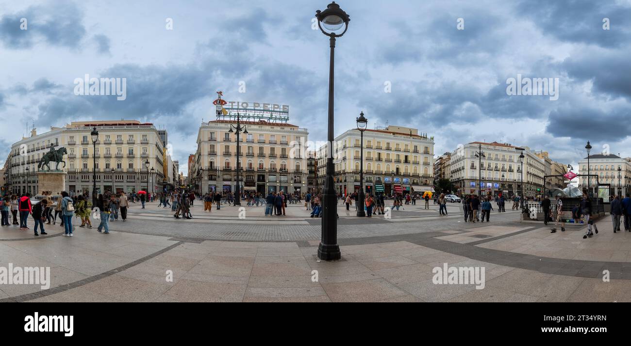 Puerta del Sol is a public square in Madrid and the best known and ...