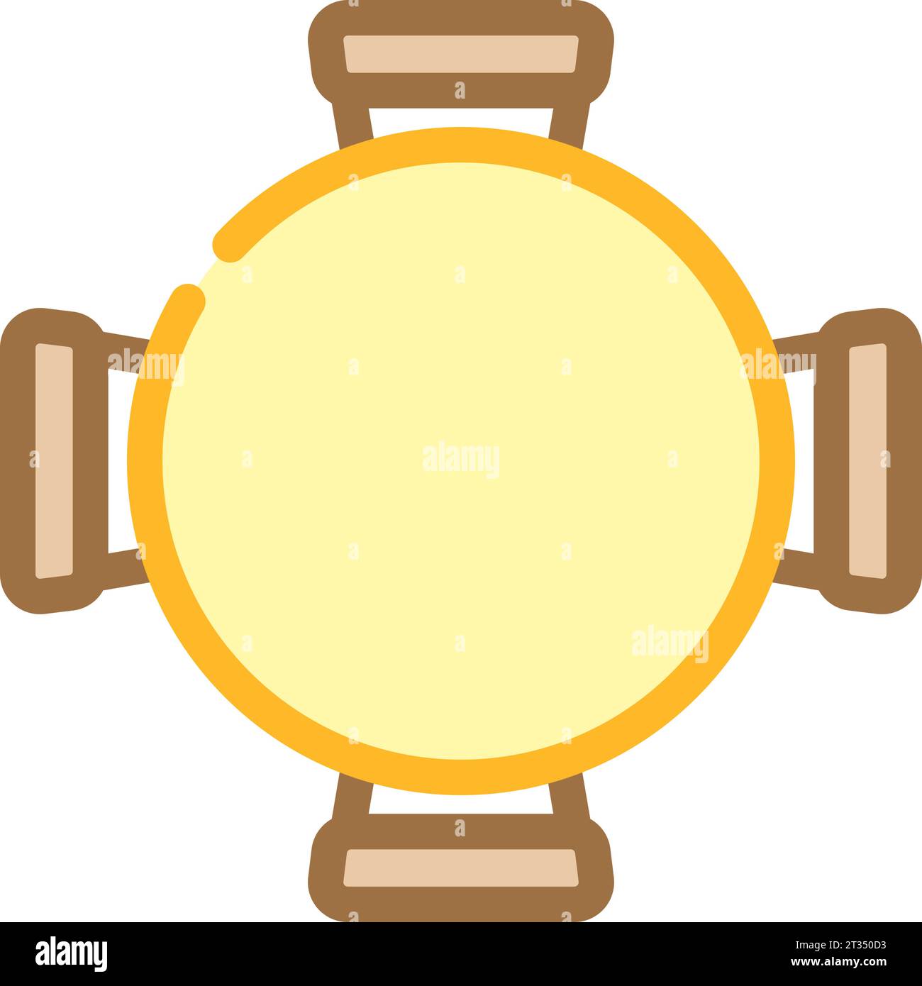 round table chair top view color icon vector illustration Stock Vector ...