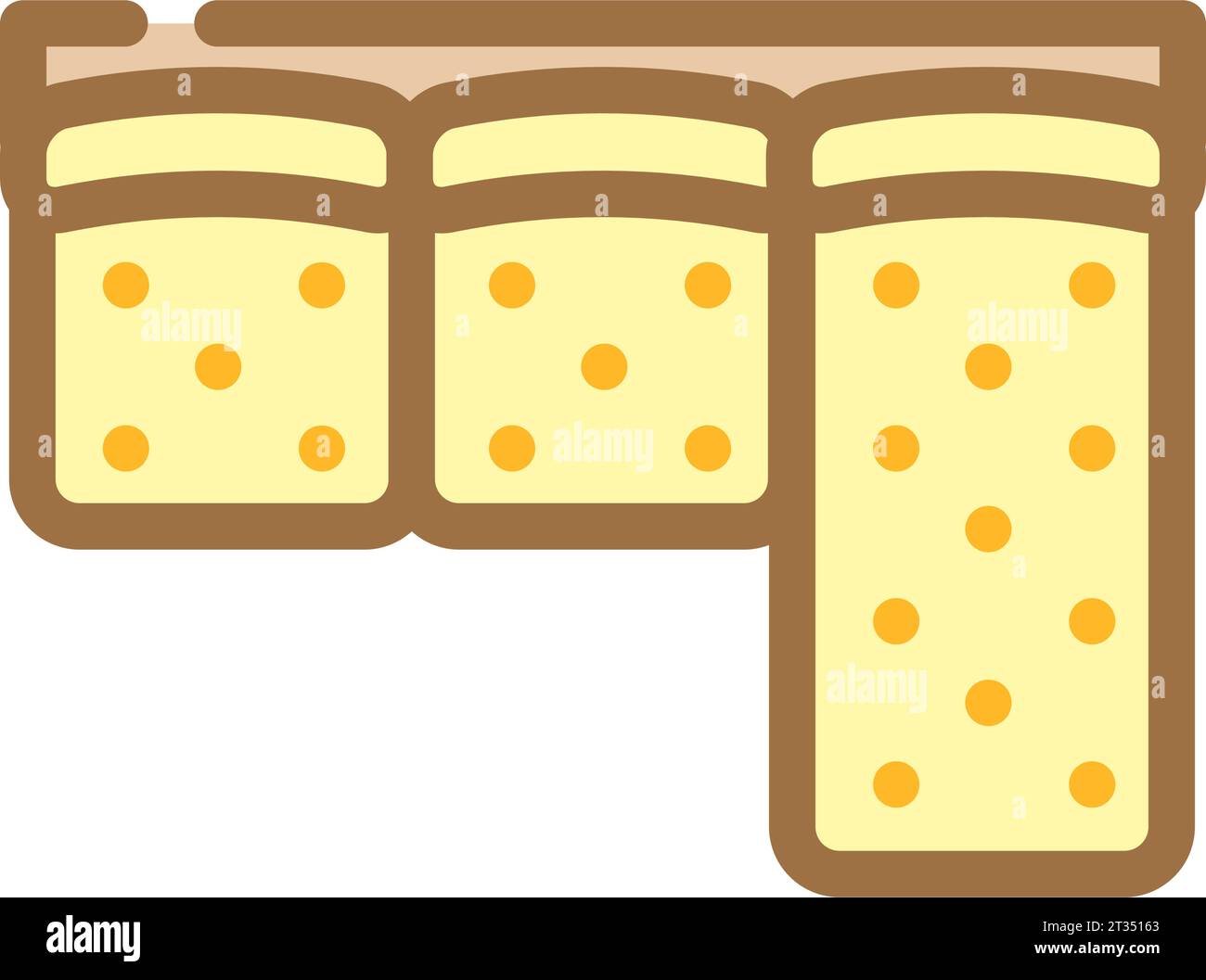 corner sofa top view color icon vector illustration Stock Vector Image ...