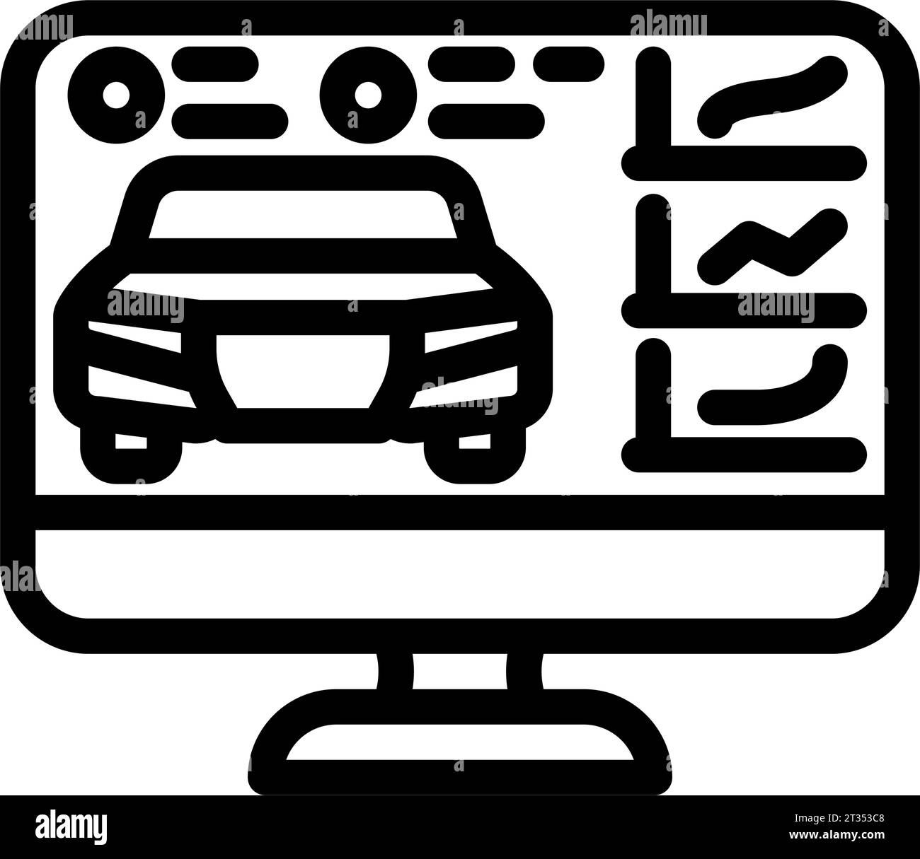 diagnostic computer car mechanic line icon vector illustration Stock ...