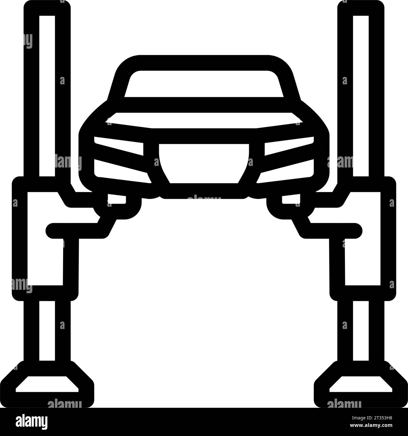 car lift mechanic line icon vector illustration Stock Vector Image ...