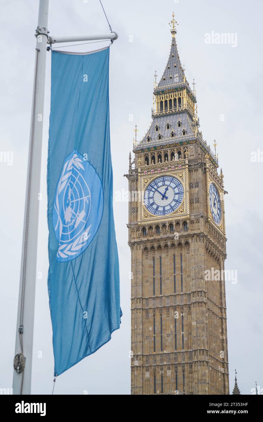 United Nations flags in Parliament Square to celebrate United Nations ...