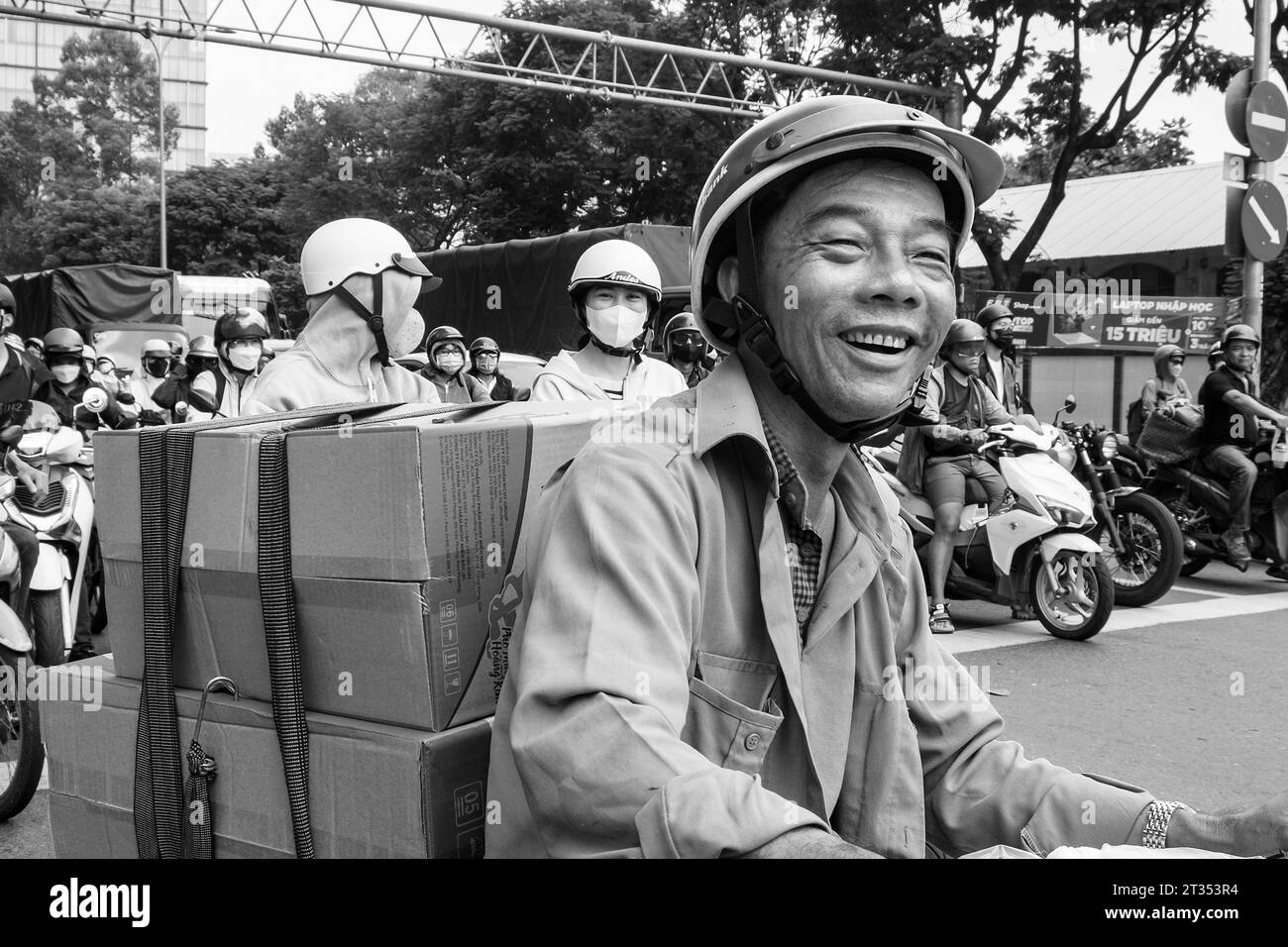 Vietnam, Ho Chi Minh City, Saigon, motorcycle traffic Stock Photo - Alamy