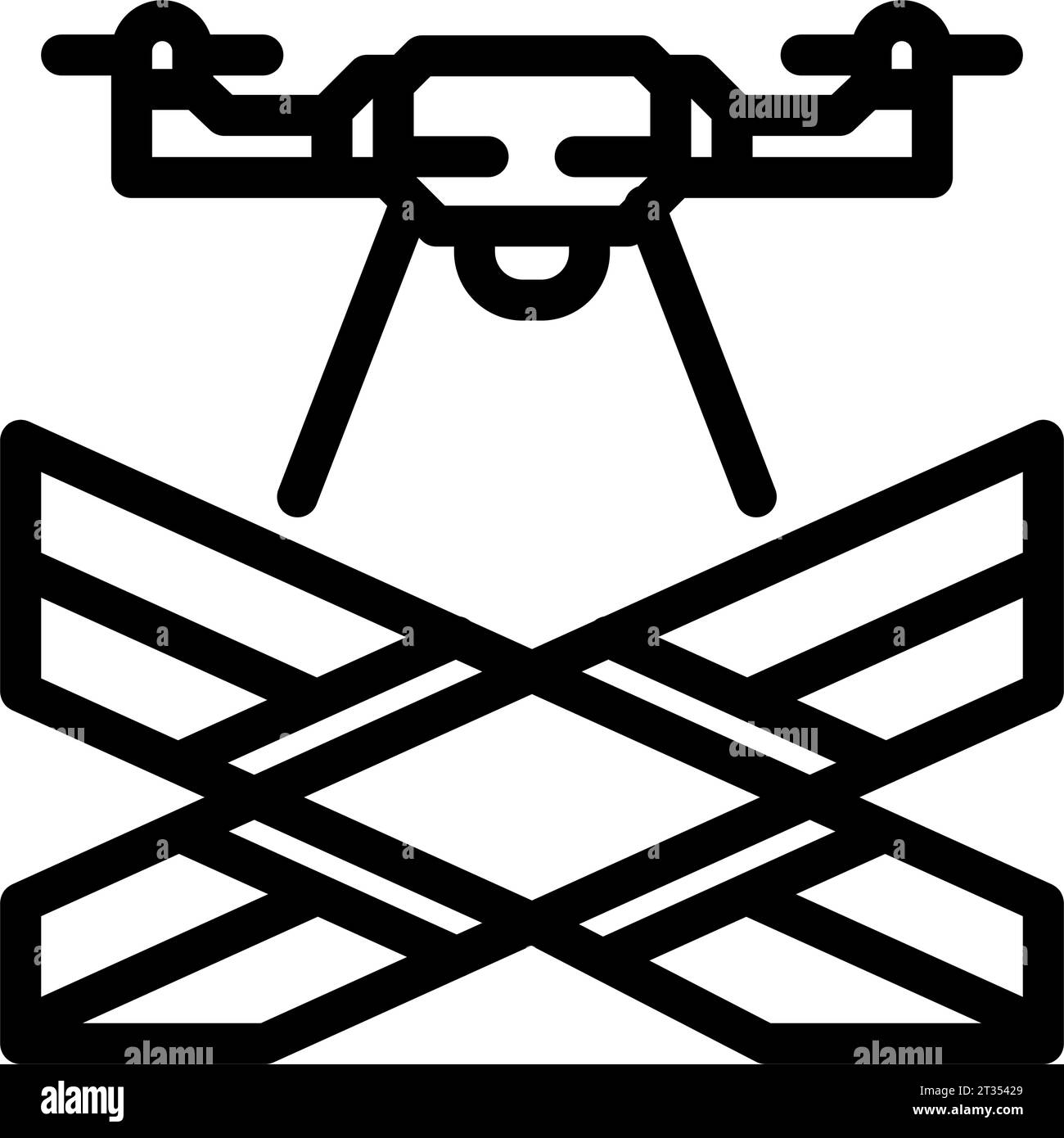 traffic monitoring drone line icon vector illustration Stock Vector ...