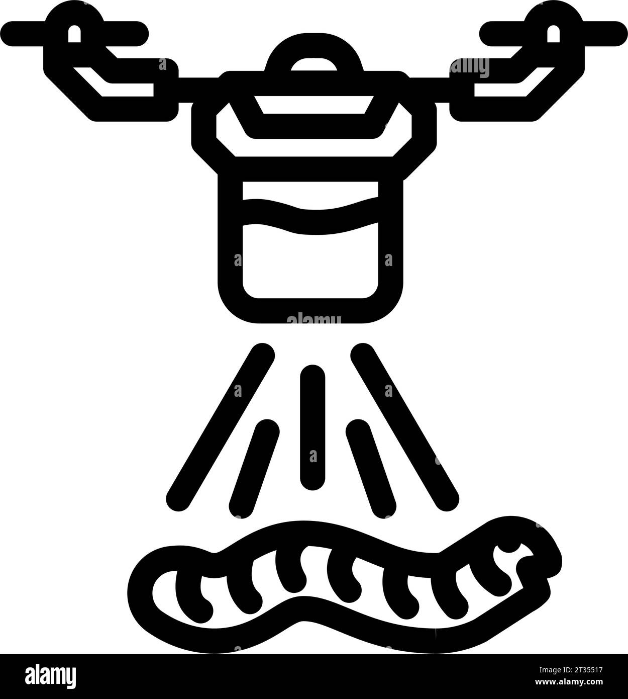 pest control drone line icon vector illustration Stock Vector Image ...