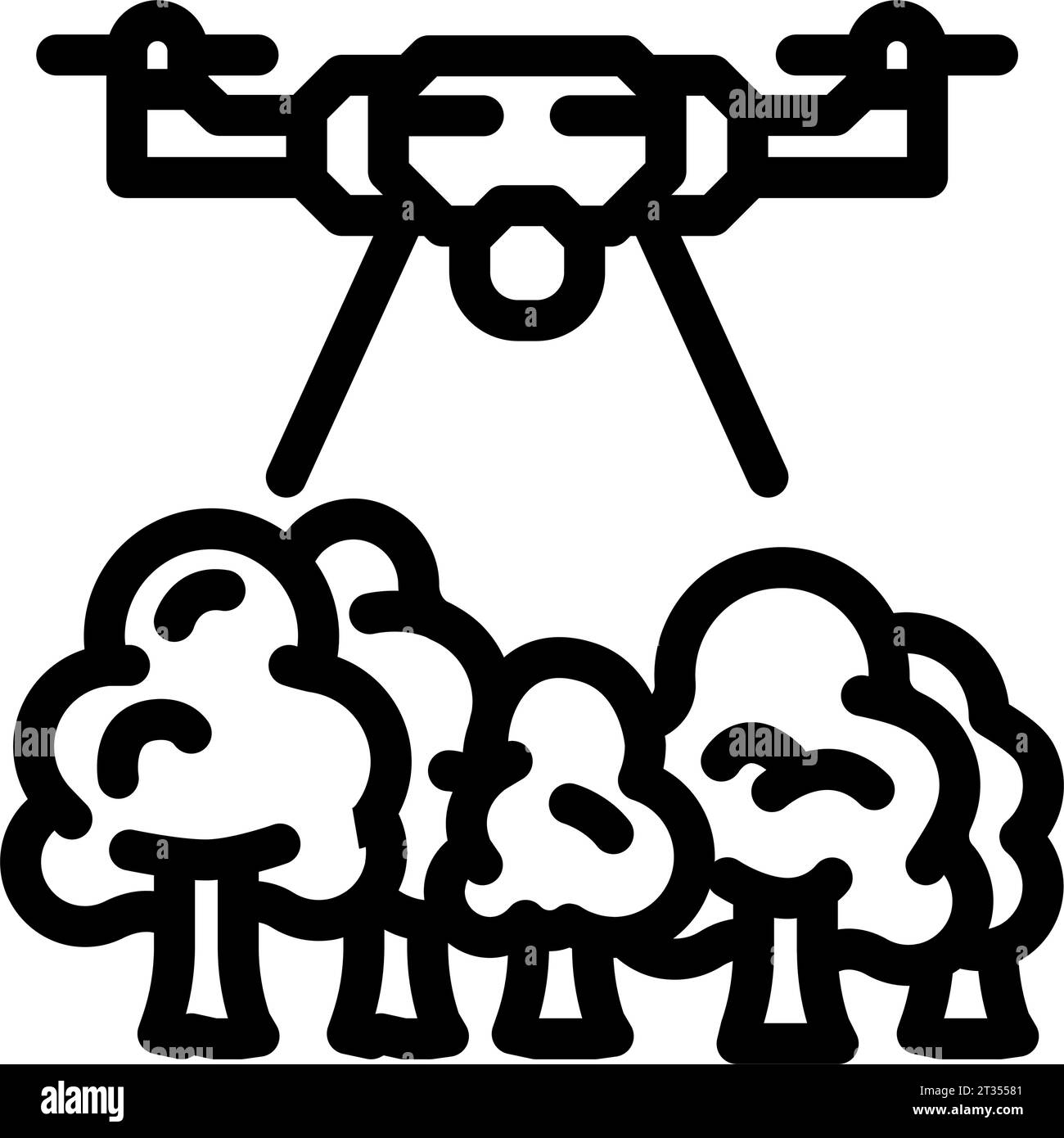 forest management drone line icon vector illustration Stock Vector ...